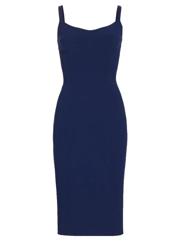 Michael Kors Wool-blend Slip Sheath Dress - Navy
