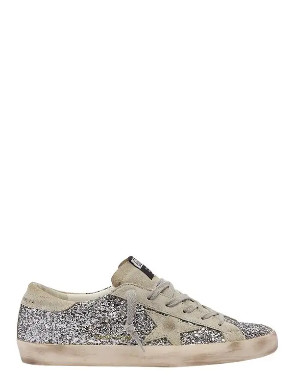 GOLDEN GOOSE Superstar Suede Glitter Low-top Sneakers - Silver Ice