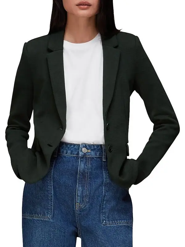Whistles Slim Jersey Blazer - Forest Green