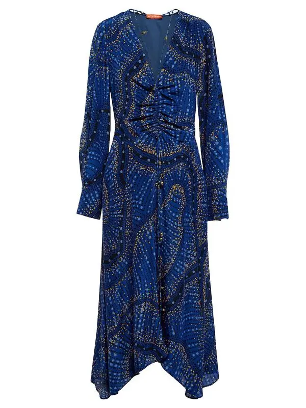 Altuzarra Mila Silk Midi Dress - Blue