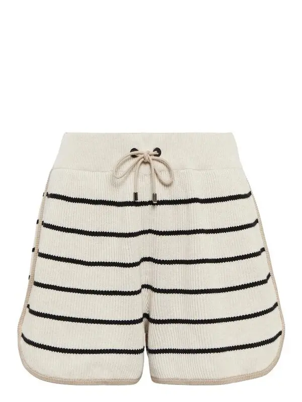 Brunello Cucinelli Striped Cotton Shorts - White