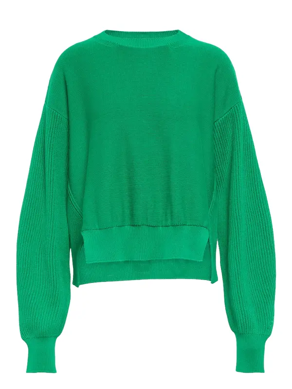 Stella McCartney Cropped Cotton Sweater - Green