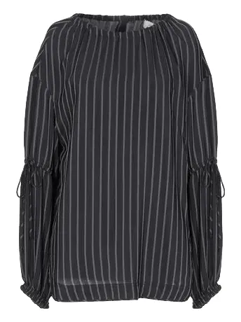 KATIA GIANNINI Striped Crepe Top - Black