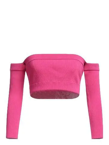 Alexander McQueen Knitted Off-the-shoulder Top - Pink