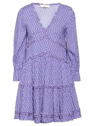 IU RITA MENNOIA Mini Geometric-print Viscose Dress - Purple