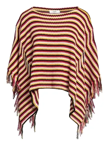 SUOLI Striped Cotton Cape - Red