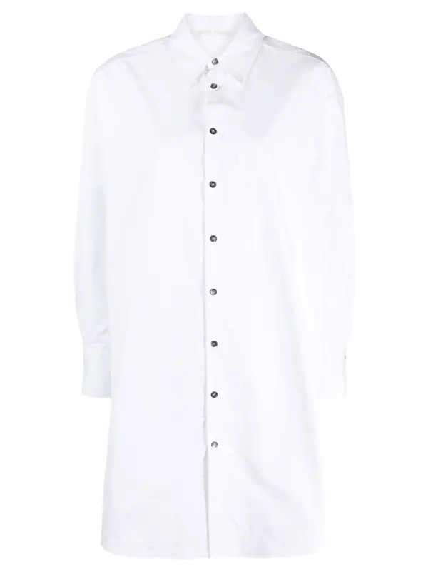 Palm Angels Button-up Shirt Dress - White