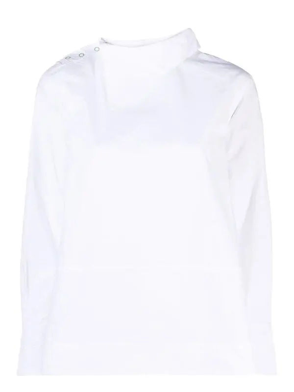 GANNI Asymmetric Organic Cotton Shirt - White