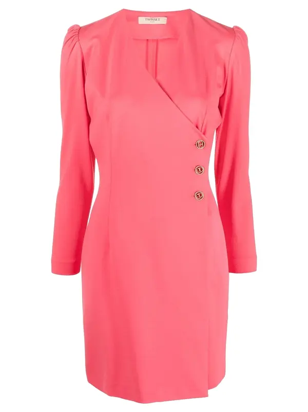 TWINSET Long-sleeve Wrap Dress - Pink