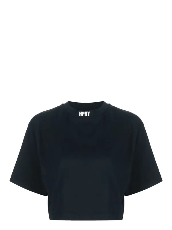 Heron Preston Embroidered Logo Cropped T-shirt - Black