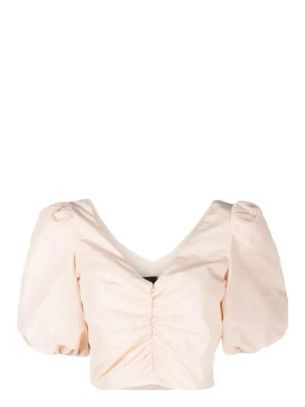 Pinko Puff-sleeve Cropped Blouse - Pink