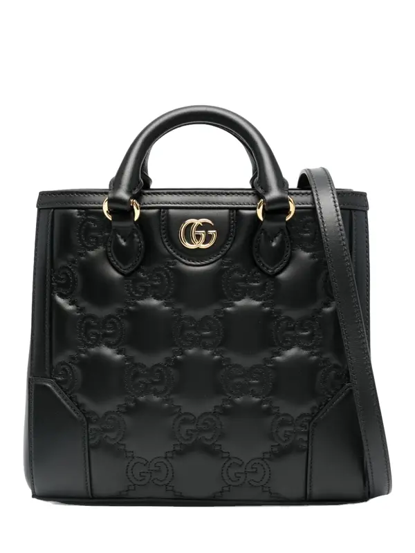 Gucci Small Gg Matelassé Top-handle Bag - Black