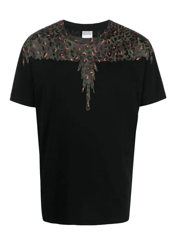 COUNTY OF MILAN Animalier Wings Organic Cotton T-shirt - Black