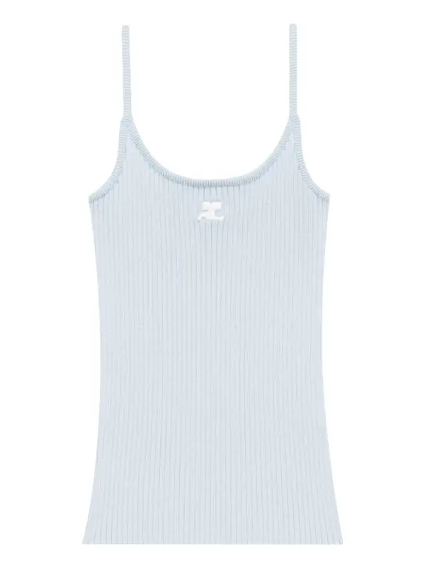 COURREGES Rib-knit Tank Top - Blue