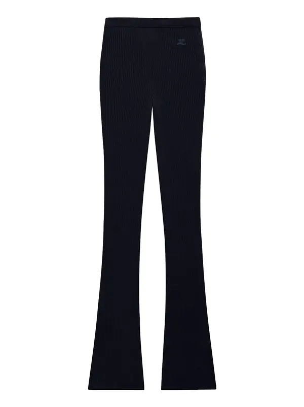 COURREGES Reediton Ribbed Flared Trousers - Black
