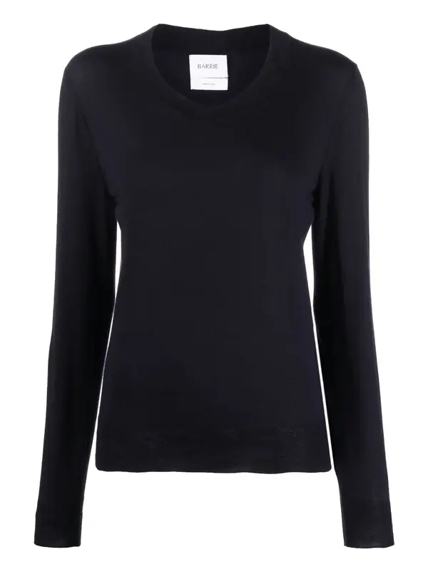 BARRIE Round-neck Cashmere Jumper - Blue