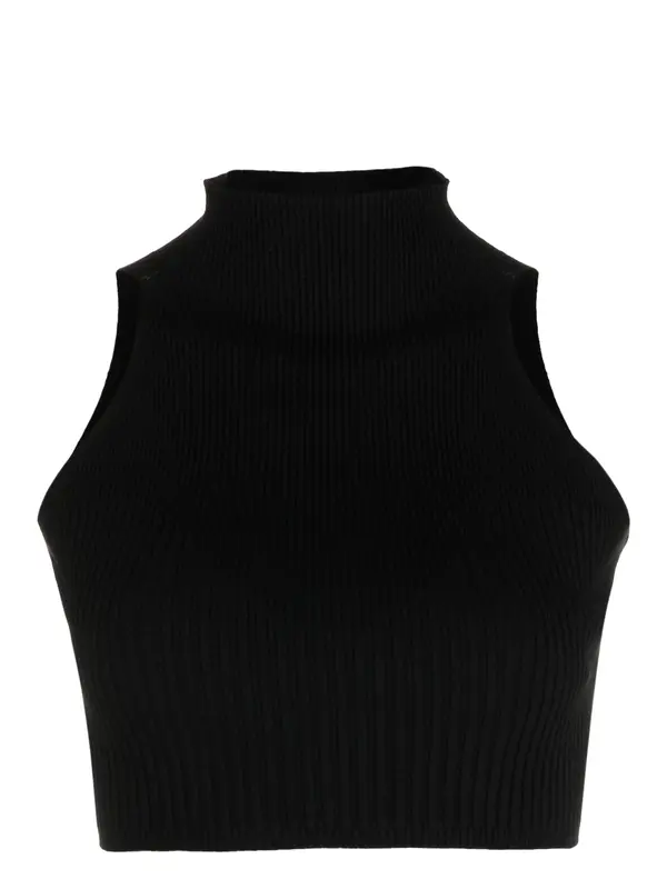 AERON Cropped High-neck Top - Black