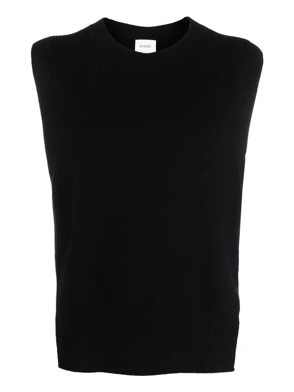 BARRIE Iconic Sleeveless Cashmere Jumper - Black