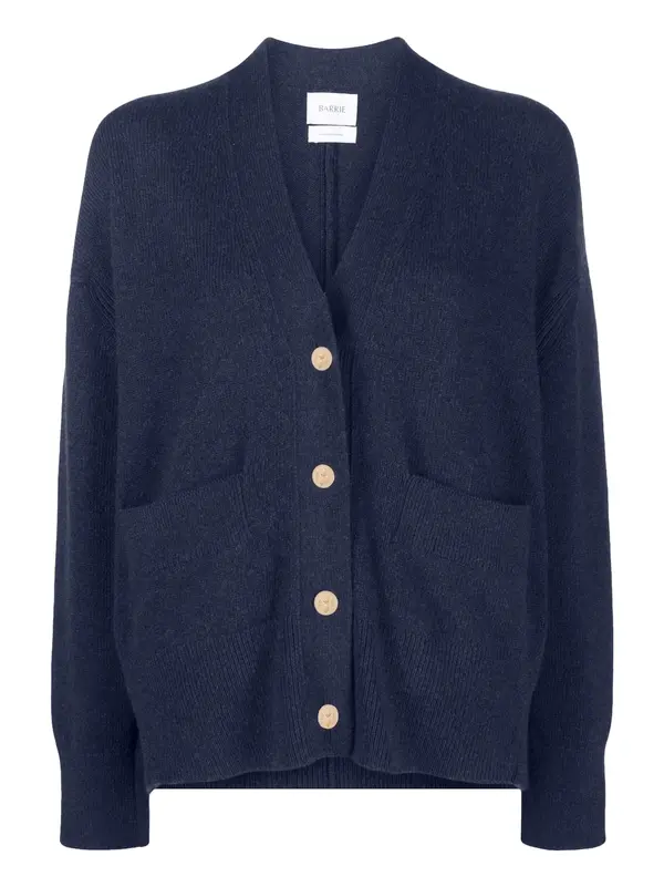 BARRIE V-neck Cashmere Cardigan - Blue