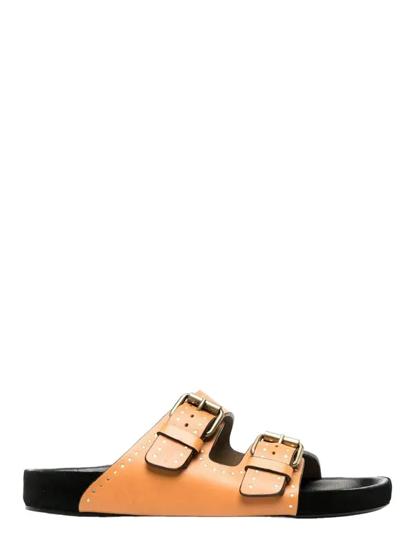 Isabel Marant Lennyo Studded Leather Sandals - Orange