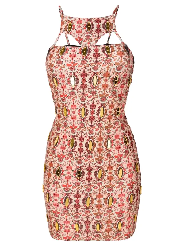 AMIR SLAMA Floral-print Mini Dress - Red