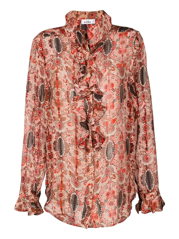 AMIR SLAMA Floral-print Blouse - Multicolour