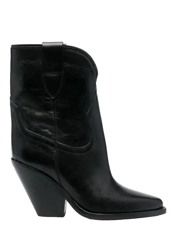 Isabel Marant Leyane 90mm Leather Boots - Black