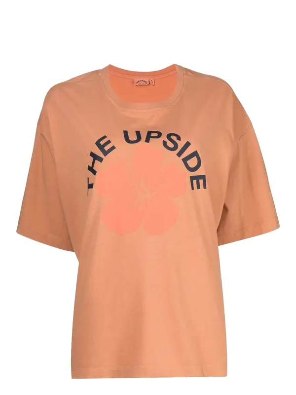 The Upside Laura Flower Logo Print T-shirt - Brown