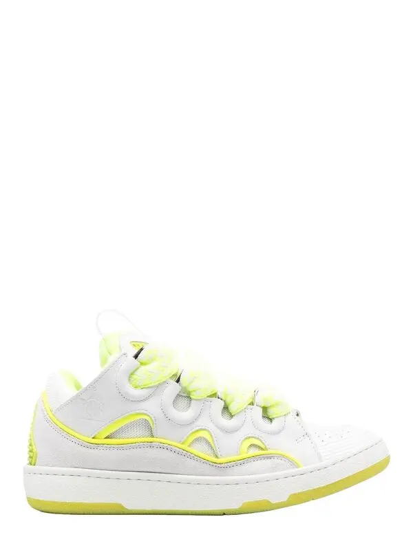 LANVIN Curb Panelled Lace-up Sneakers - White