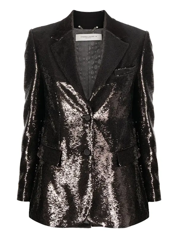 GOLDEN GOOSE Sequin Embellished Blazer - Grey