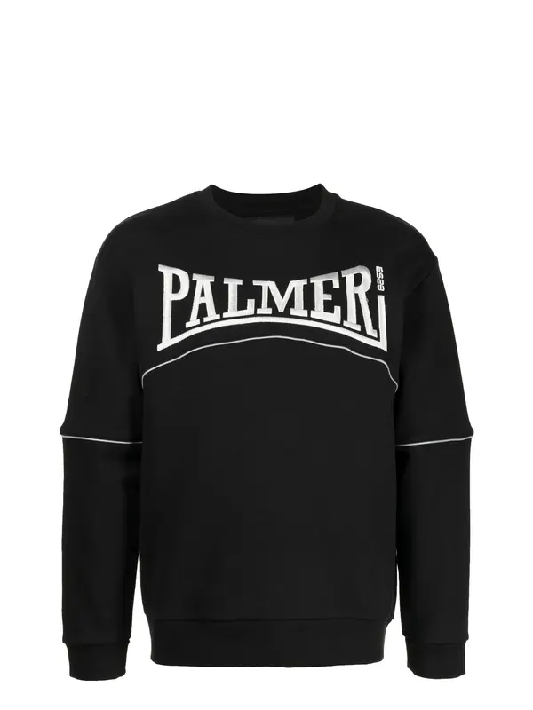 PALMER Logo-embroidered Organic Cotton Sweatshirt - Black