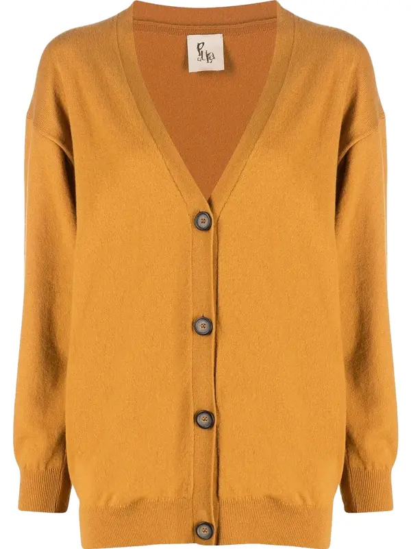 PAULA Buttoned Cashmere Cardigan - Orange