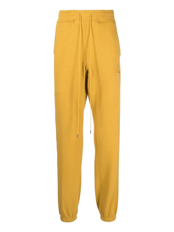 Rhude Embroidered-logo Drawstring Track Pants - Yellow
