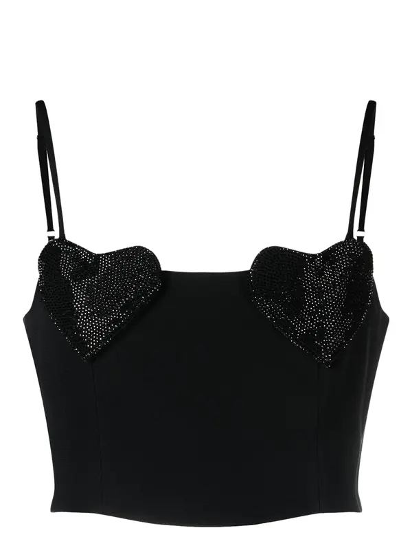 Blumarine Heart-patch Cropped Top - Black