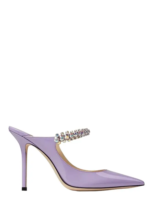 JIMMY CHOO Bing 100mm Crystal-embellished Mules - Purple