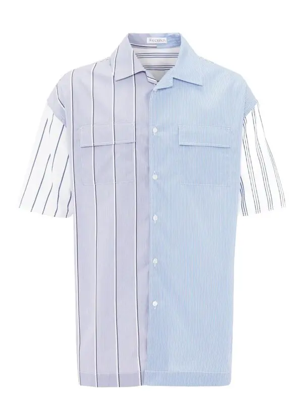 JW Anderson Panelled Stripe-print Shirt - Blue