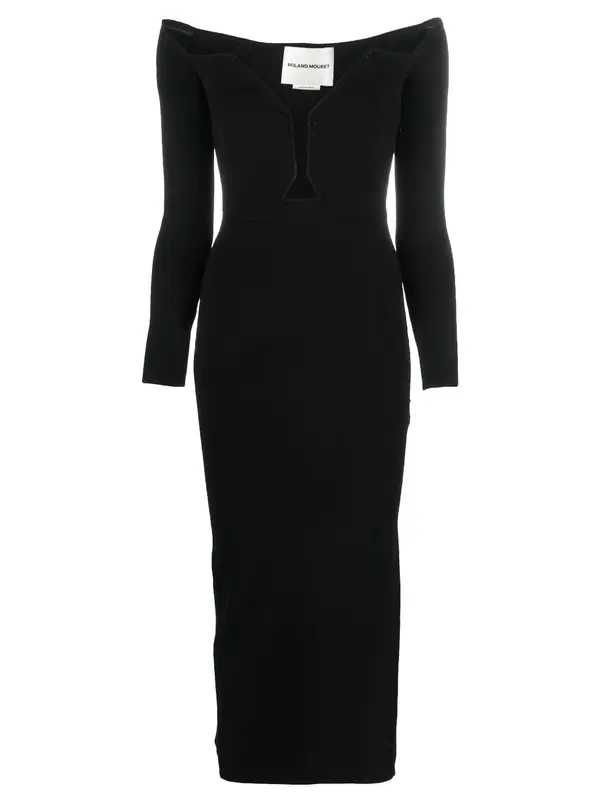 Roland Mouret V-neck Maxi Dress - Black