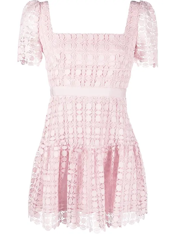 SELF-PORTRAIT Lace Mini Dress - Pink