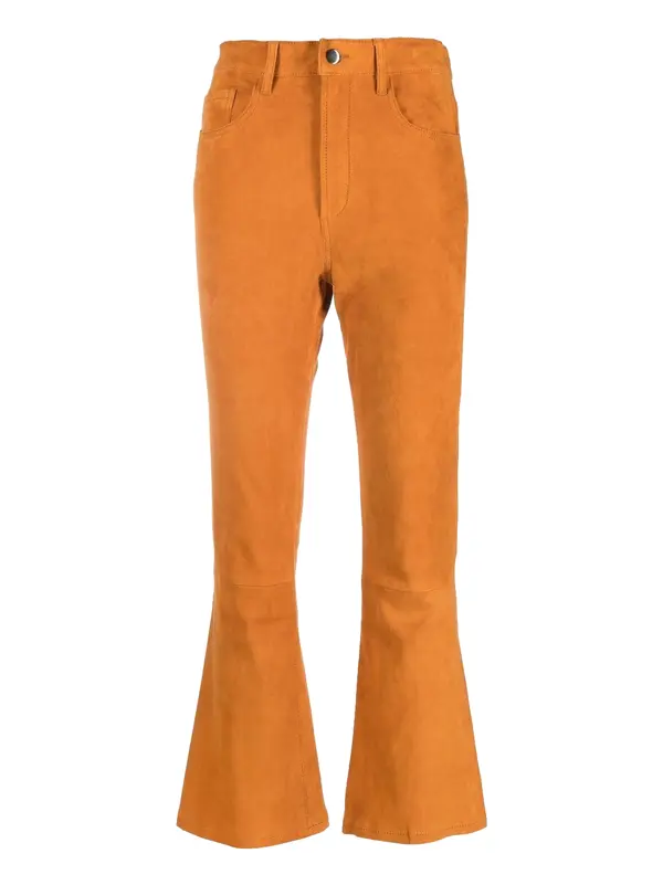 PAULA Flared Suede Trousers - Orange