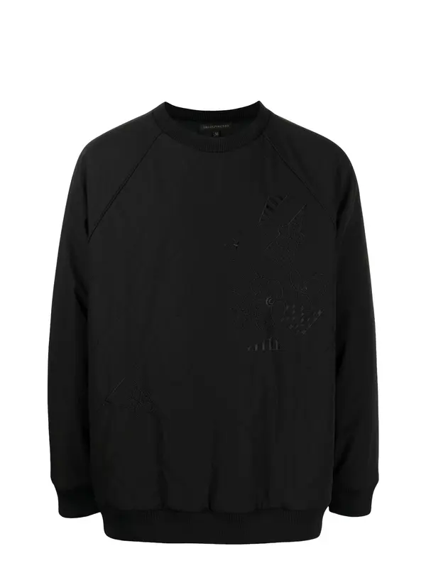 Shiatzy Chen Quilted Embroidered Sweatshirt - Black