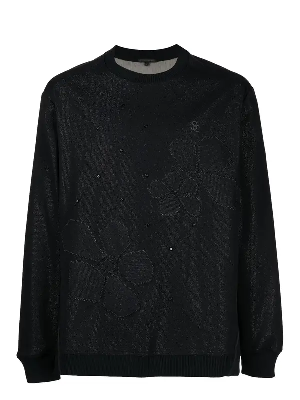 Shiatzy Chen Floral Embroidered Jumper - Black