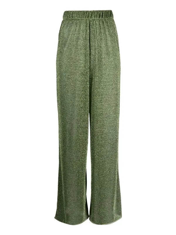 Oseree Lurex-detail Trousers - Green