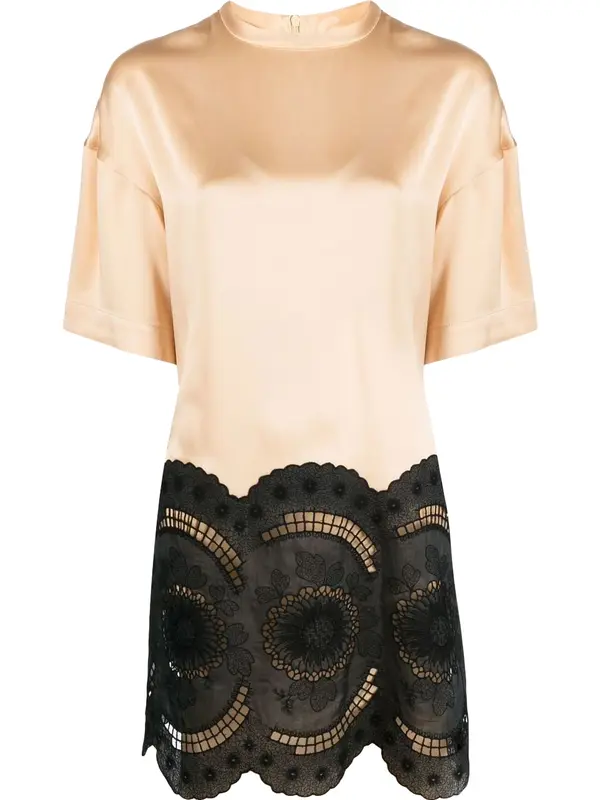 Stella McCartney Lace-embroidered Minidress - Neutrals