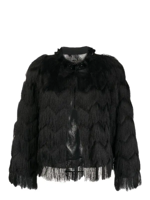 Shiatzy Chen Burning Fire Fringe Jacket - Black
