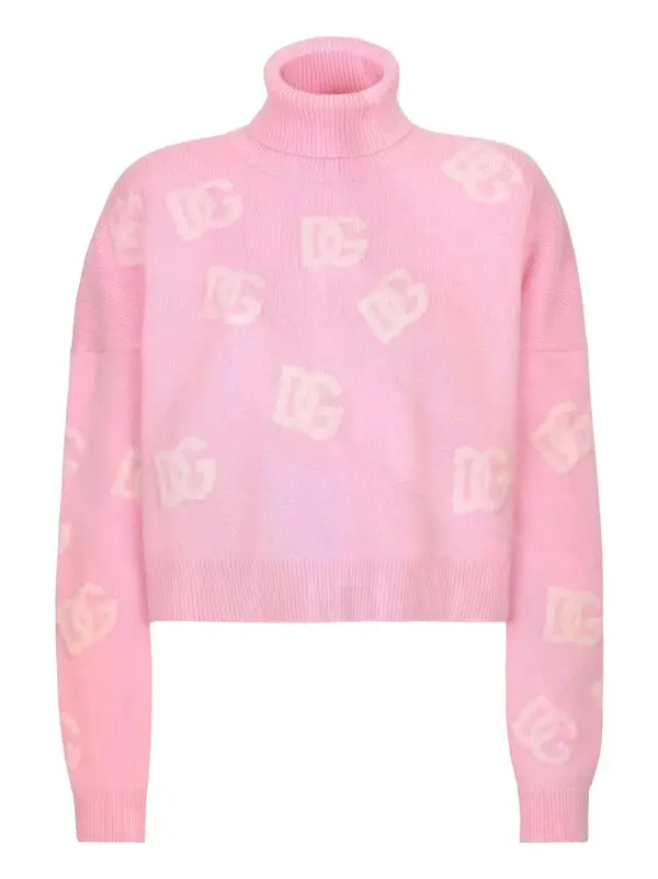 Dolce & Gabbana Intarsia-knit Cropped Jumper - Pink