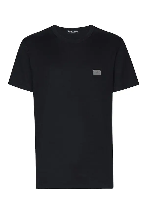Dolce & Gabbana Logo-tag Cotton T-shirt - Blue