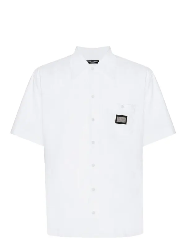 Dolce & Gabbana Logo-tag Cotton Bowling Shirt - White