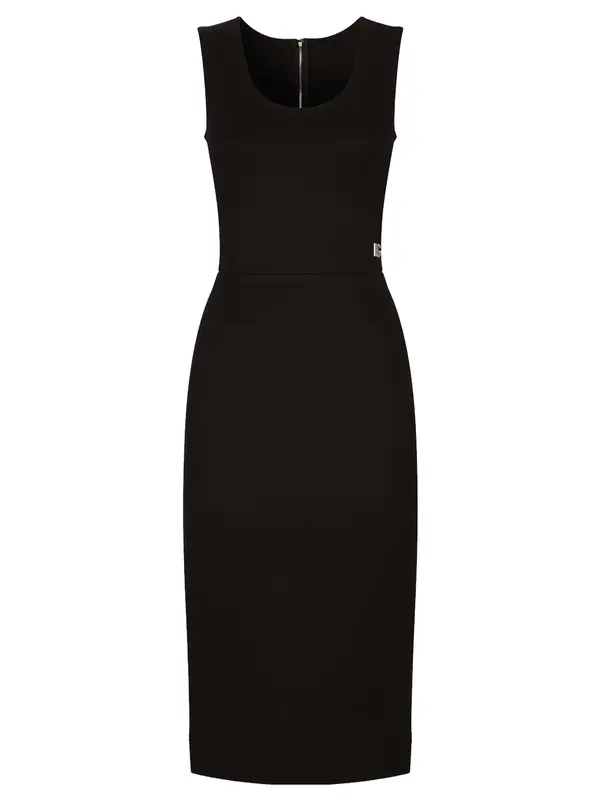 Dolce & Gabbana Milano-rib Sleeveless Midi Dress - Black