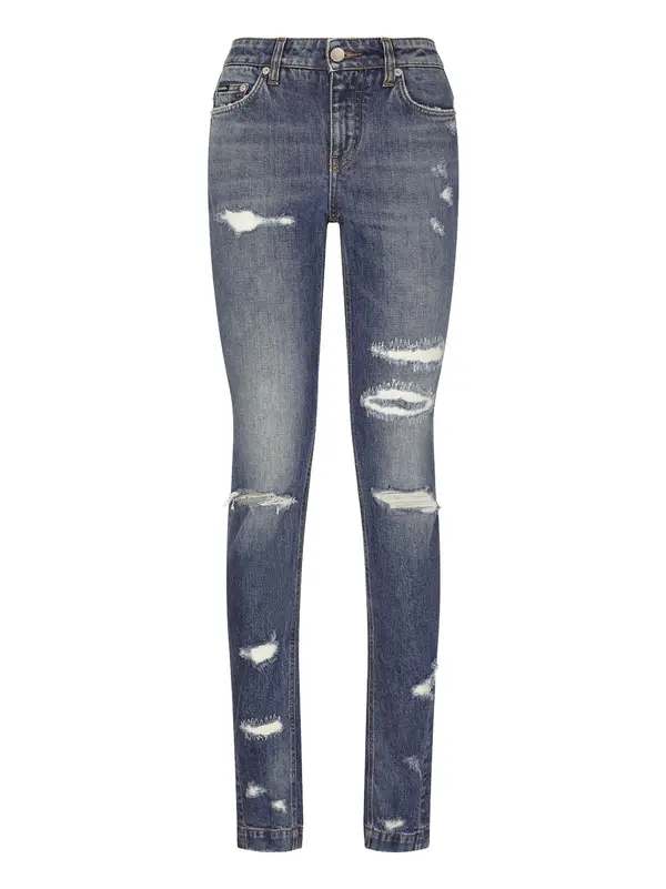 Dolce & Gabbana Distressed Skinny Jeans - Blue