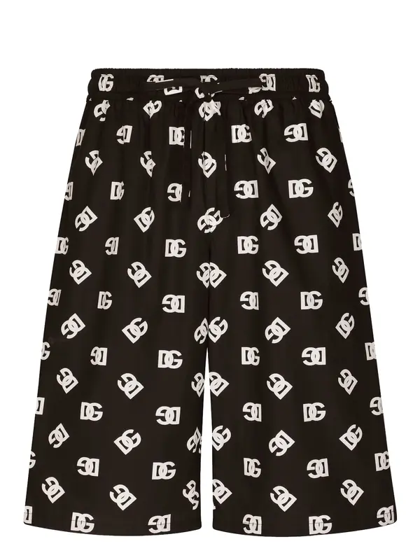 Dolce & Gabbana Monogram Bermuda Shorts - Black